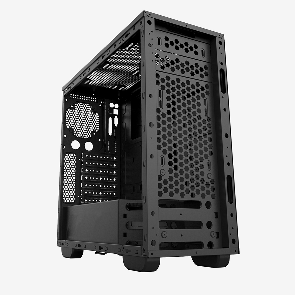 Double side glass PC Gaming computer case with Power Supply SX-6912 ...