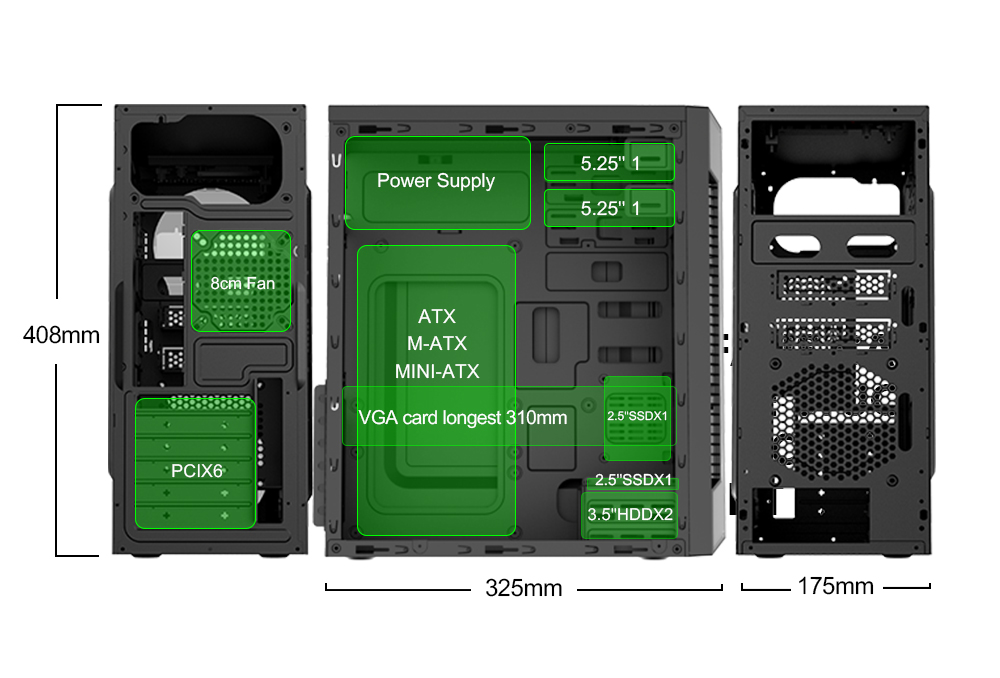 High Quality Computer Case Full Tower Plastic Atx Steel Computer Case ...