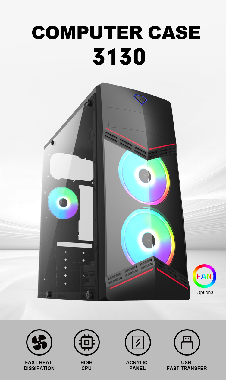 deluxe itx mid tower card reader colourful RGB LED gaming computer ...