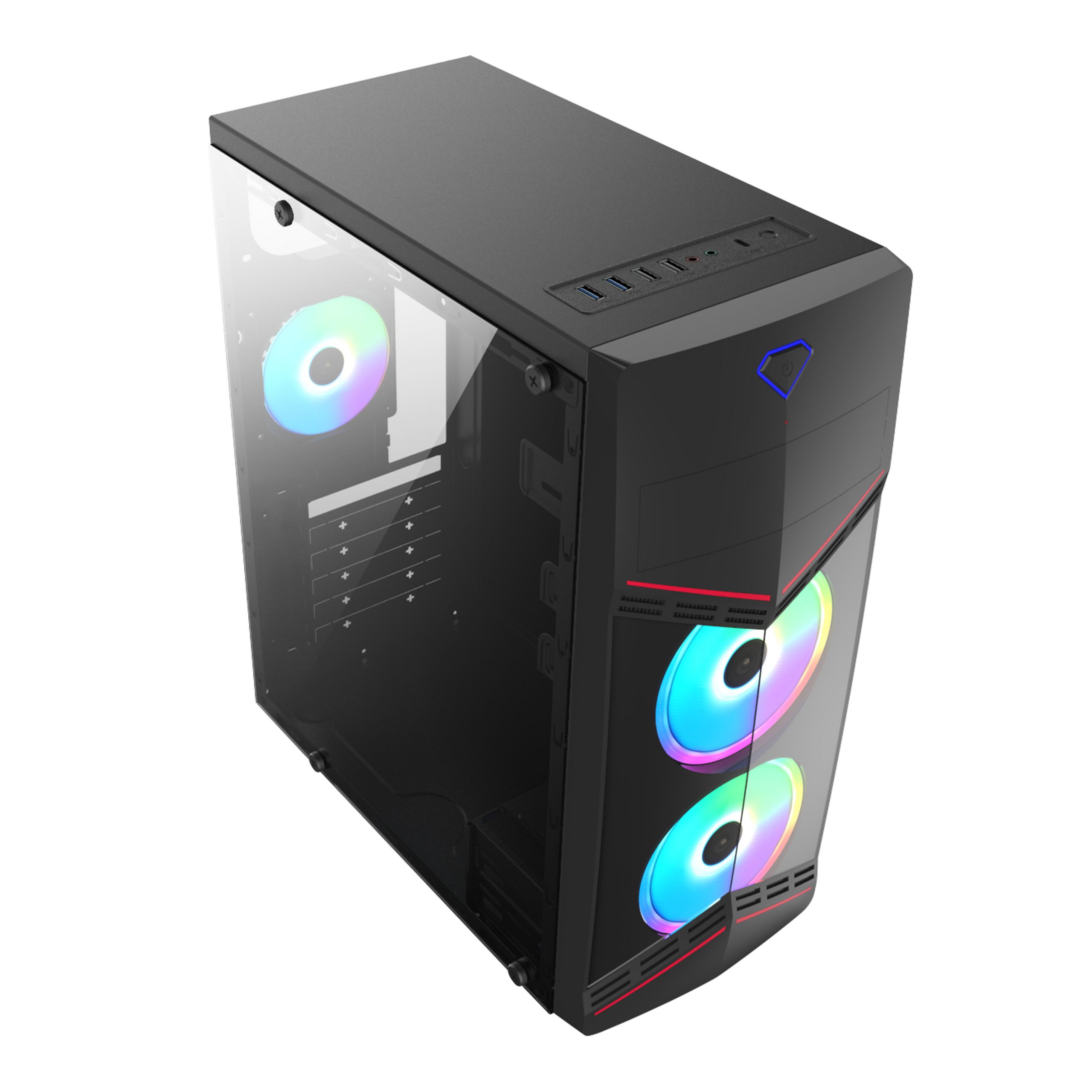 deluxe itx mid tower card reader colourful RGB LED gaming computer ...