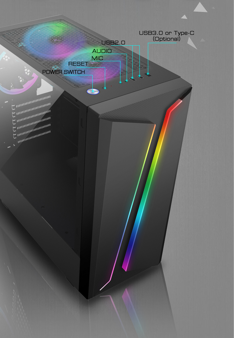 horizontal btx handle combo full tower plastic table pc case cpu atx ...