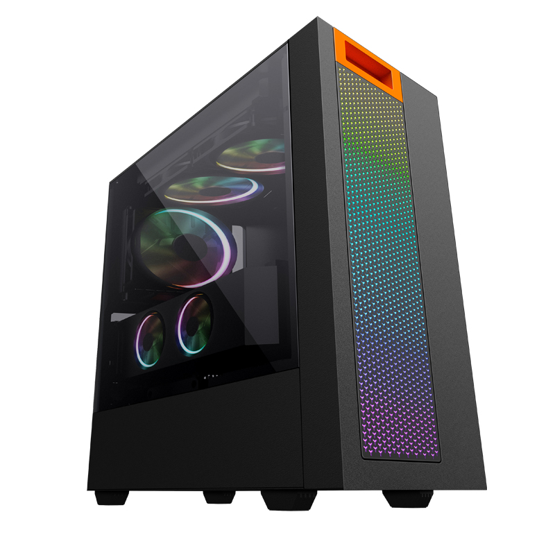 desktop atx pc oem all in one custom with lcd temperature RGB case for ...