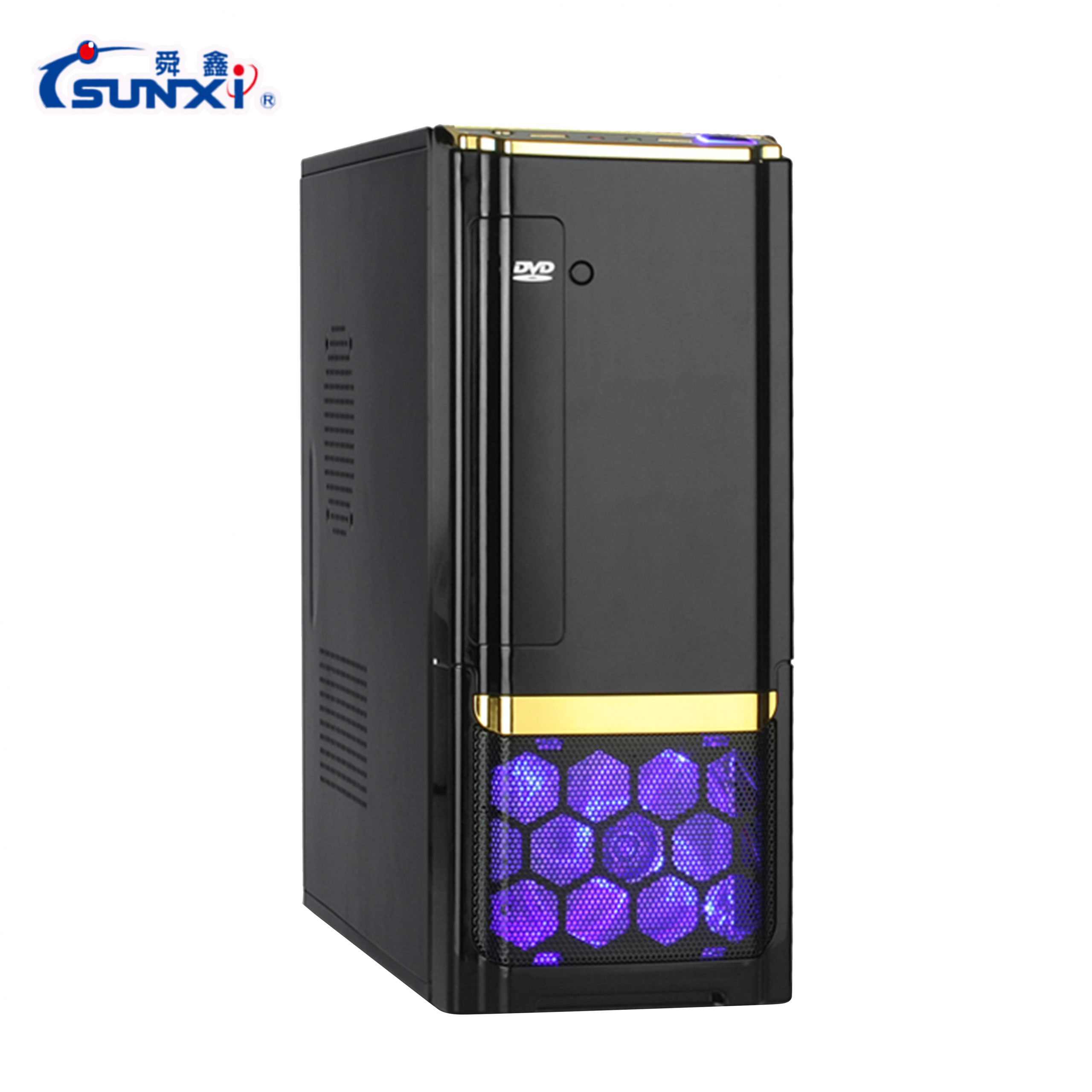 atx pc custom horizontal front panel glass led dustproof gaming ...