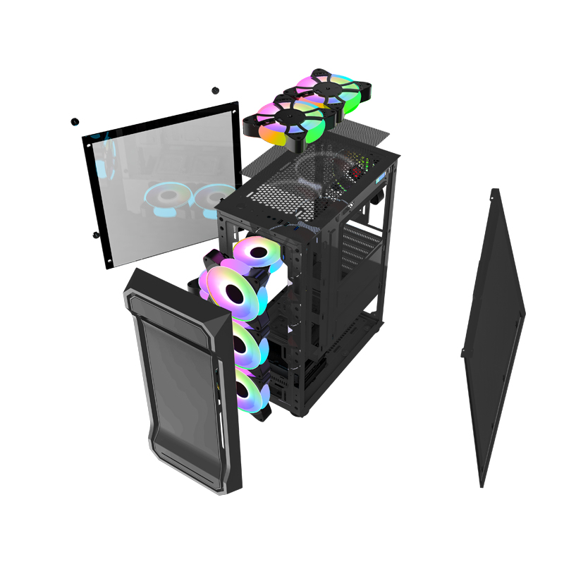 case pc gaming anime custom diy acrylic panel with lcd fan temperature ...