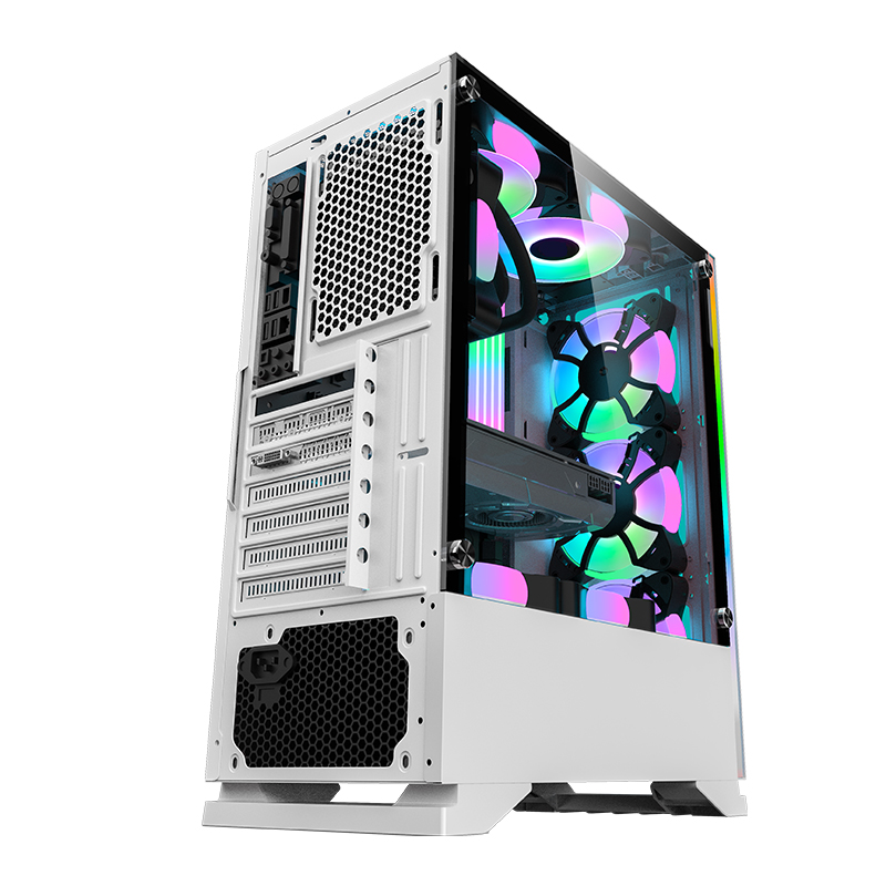 atx pc plastic desktop front panel lcd with power supply cooler RGB ...