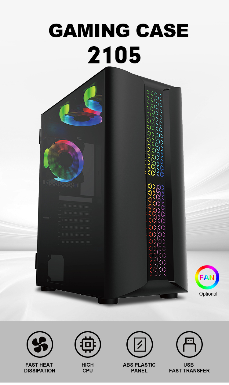 wholesale custom glass btx plexiglass with fan led mid tower gaming ...