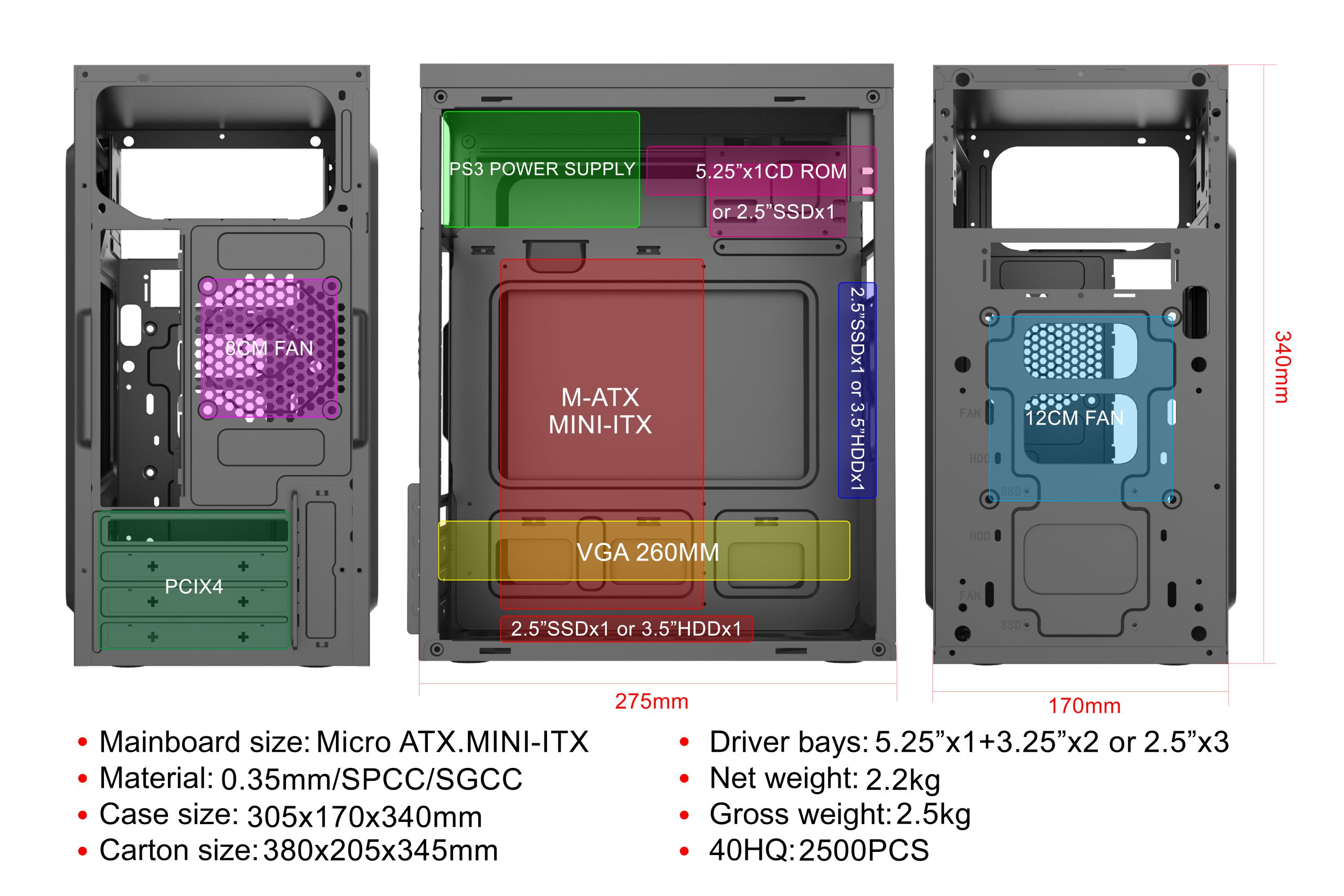 pc fabrication low end horizontal full tower front panel carbon fiber ...