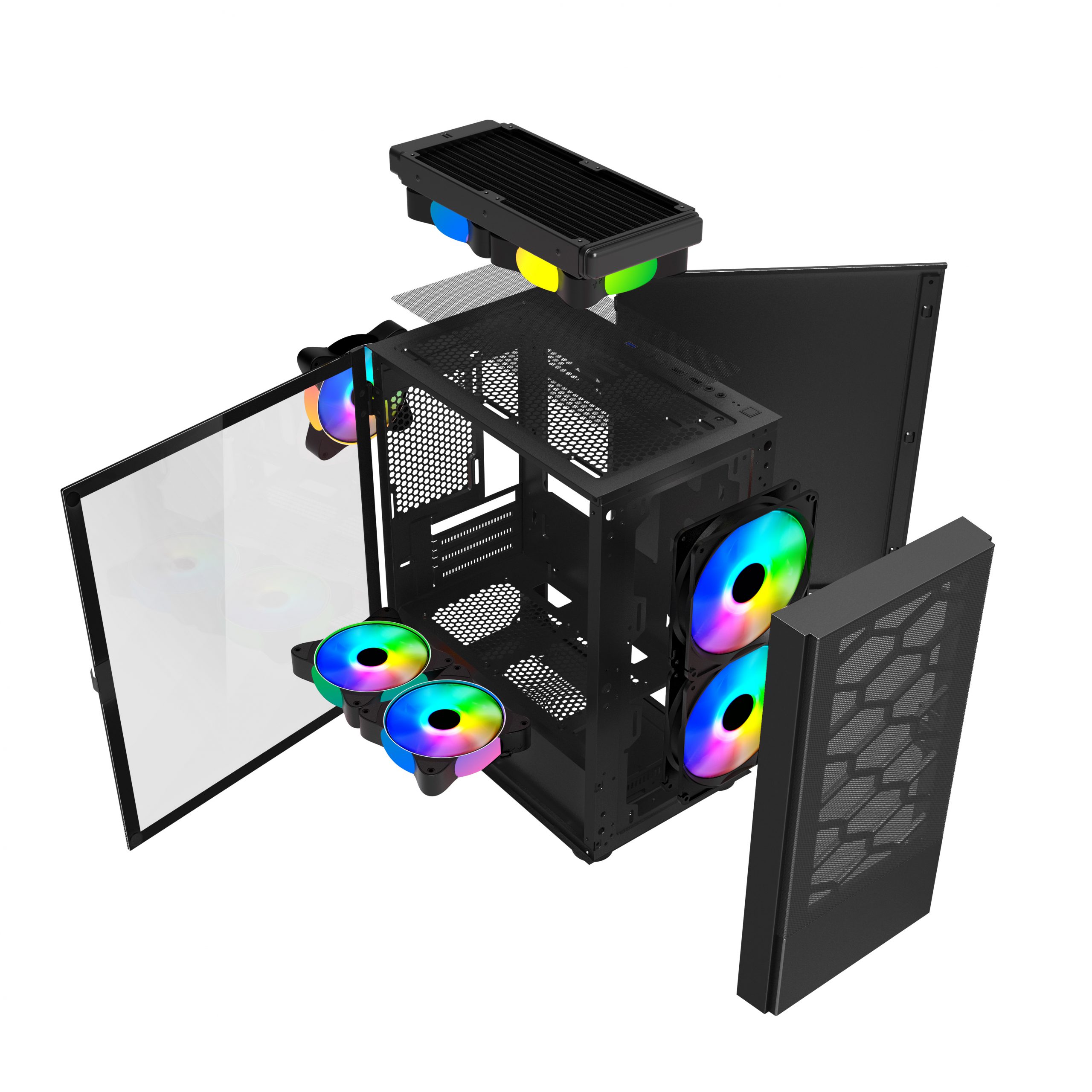 atx pc oem all in one custom with lcd temperature display dustproof ...