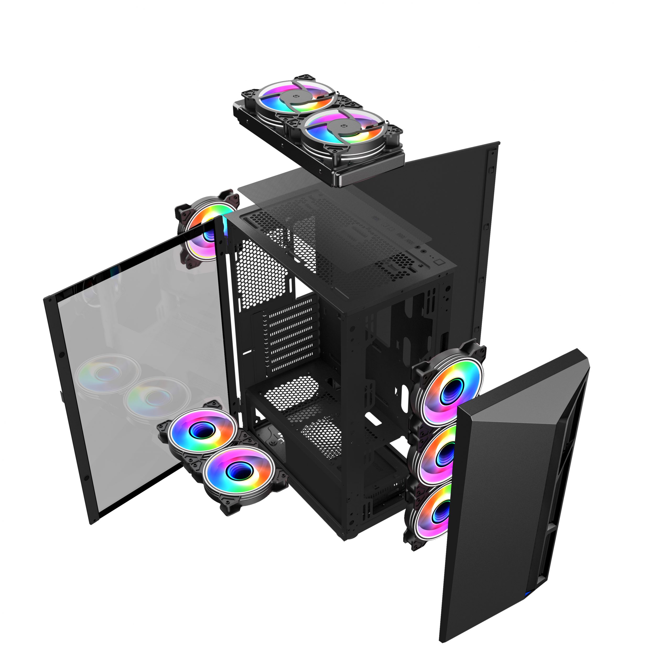 itx cpu cabinet cool atx full tower desktop with lcd acrylic pc cooling ...