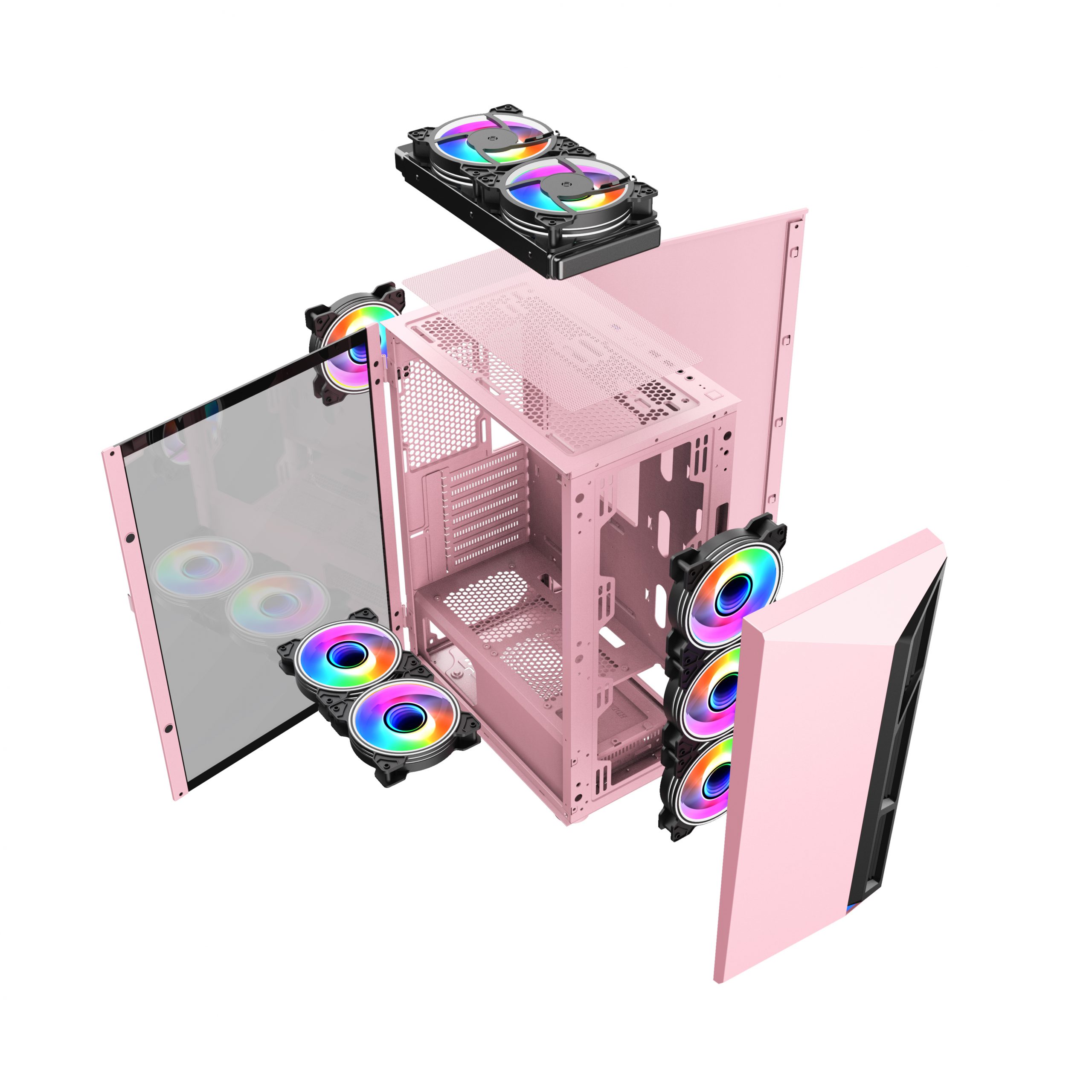 itx cpu cabinet cool atx full tower desktop with lcd acrylic pc cooling ...