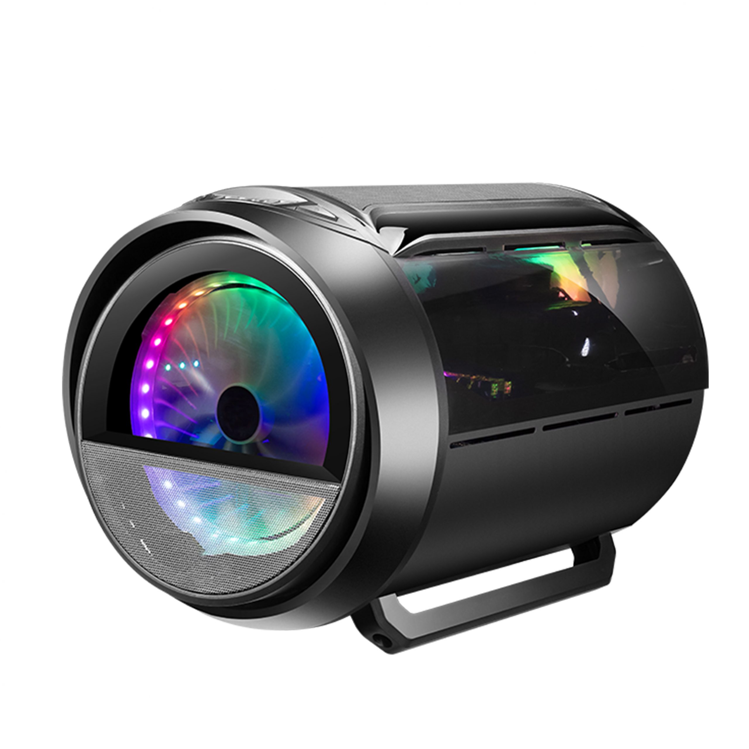 deluxe itx mid tower table with power supply transparent colourful RGB ...