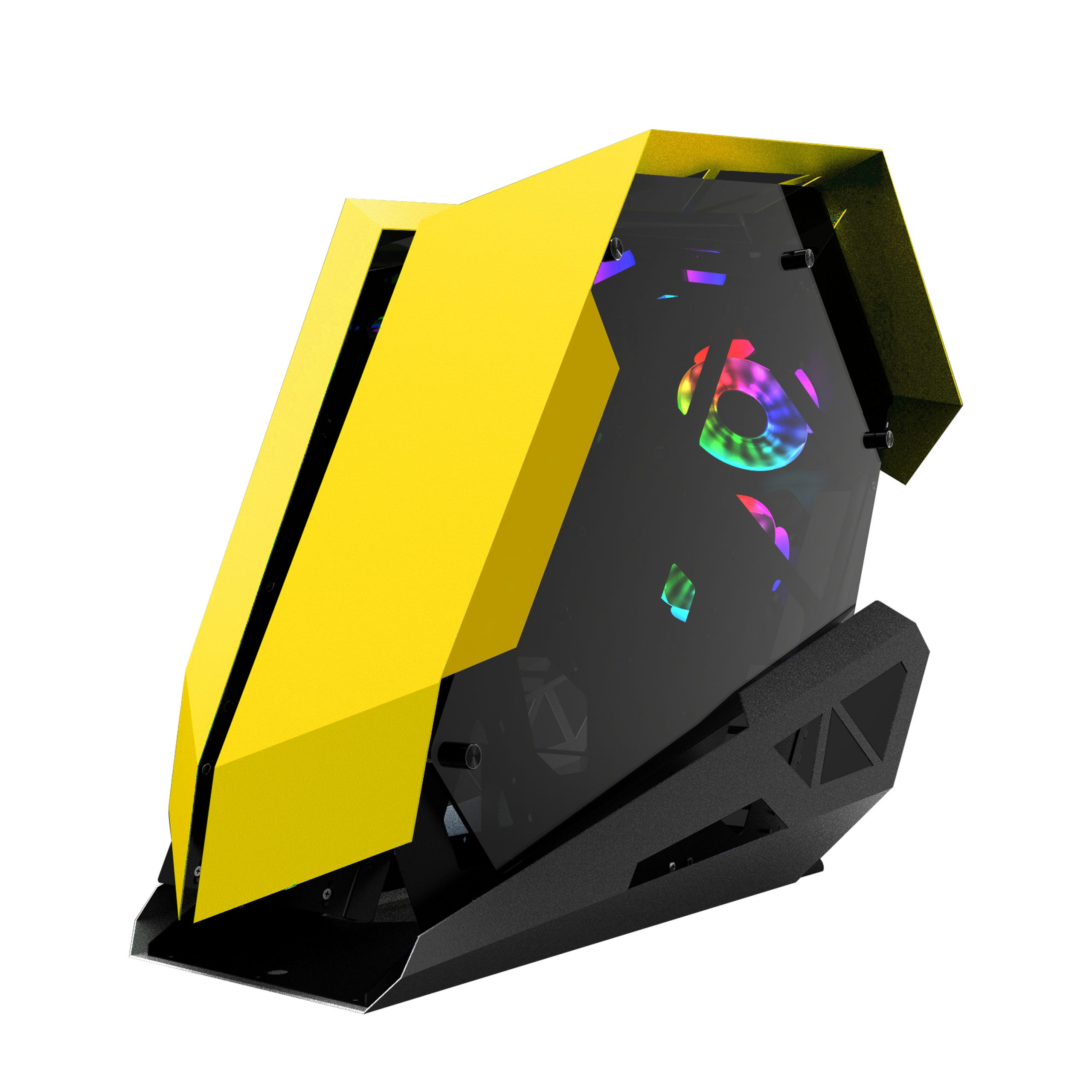 ATX Desktop Gaming Game Computer Case with colorful front panel fans ...