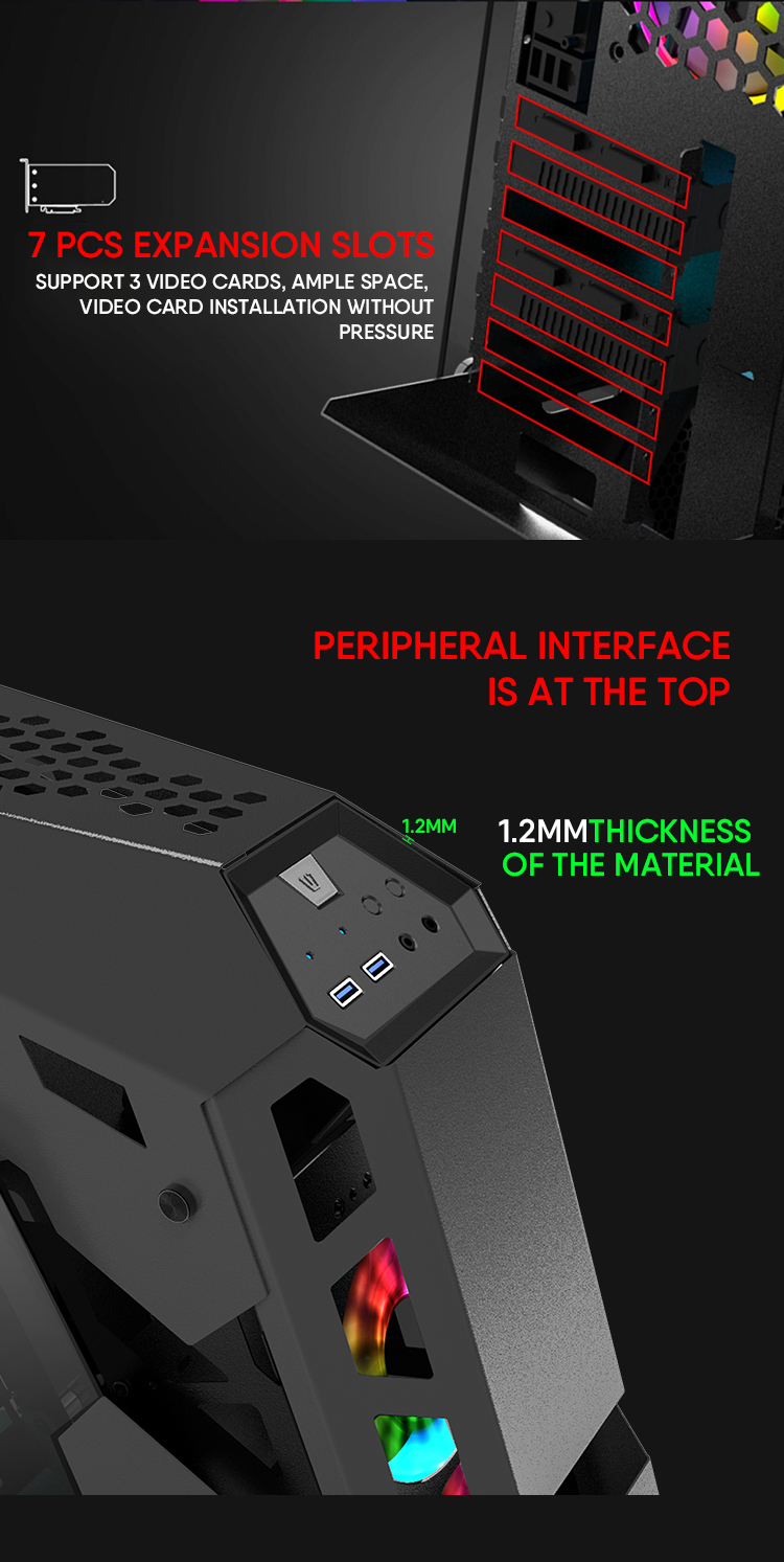 wholesale rugged atx cabinet metal computer case with handle open frame ...