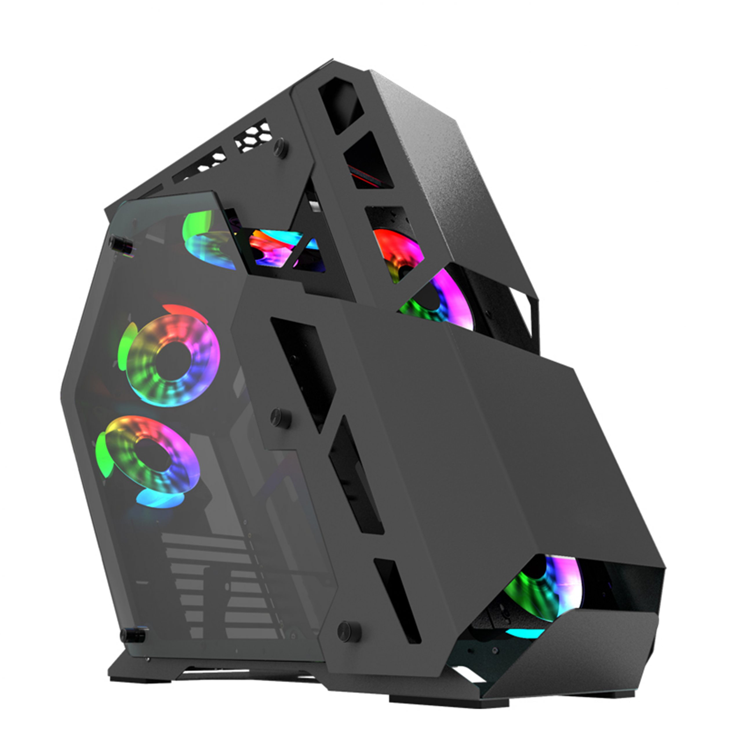 wholesale rugged atx cabinet metal computer case with handle open frame ...