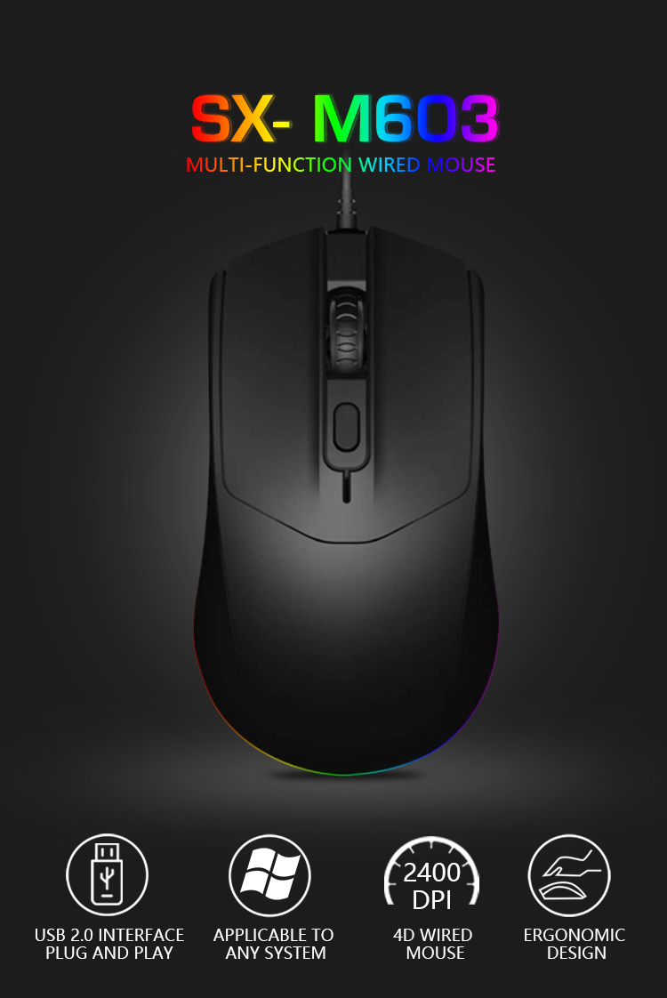 High quality Optical SX-M1109 gaming Office computer 1.8meter wire ...