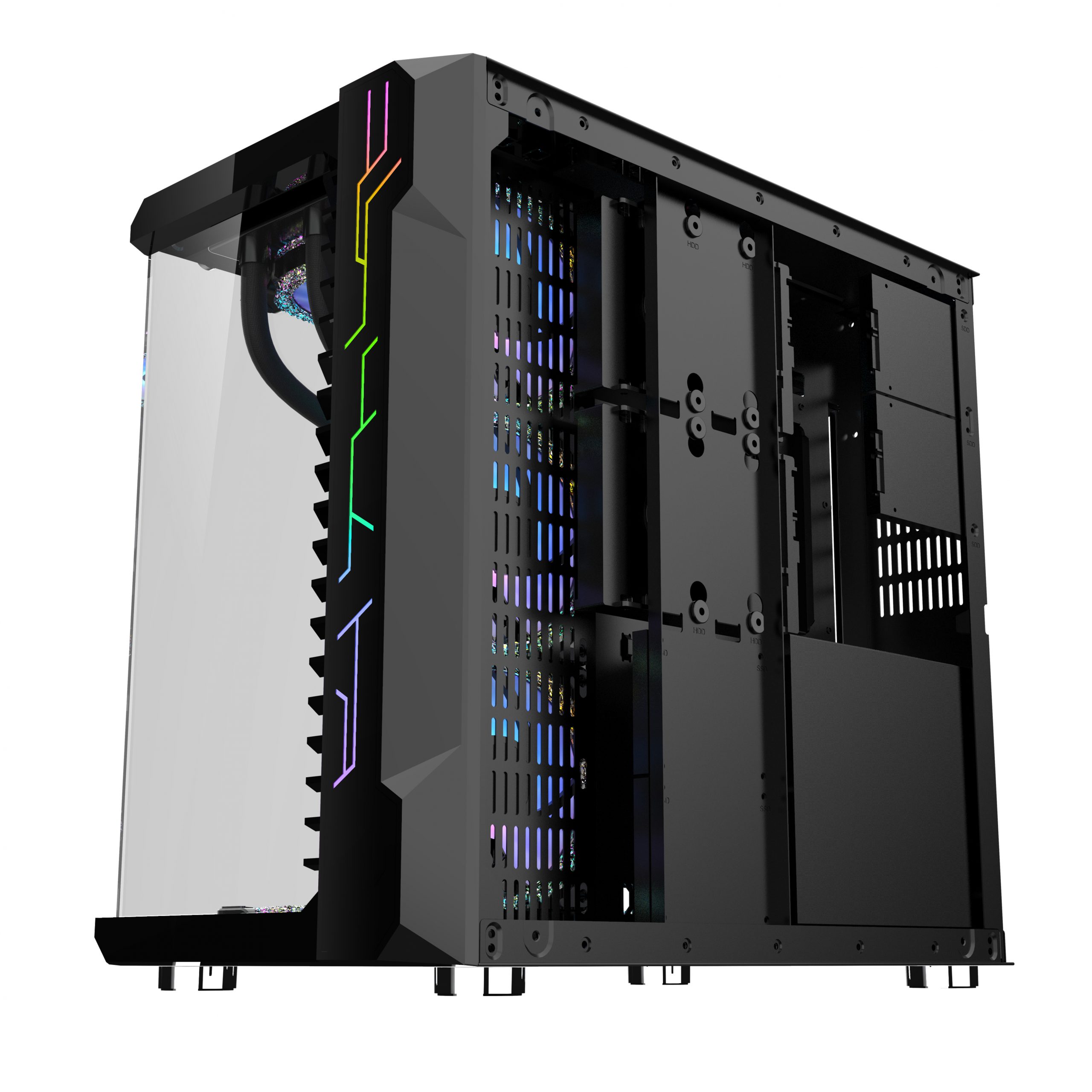 atx pc with fan colourful plexiglass horizontal cooled cpu cabinet ...