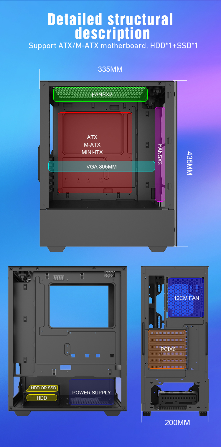 anime custom diy acrylic panel with lcd fan display dustproof for pc ...