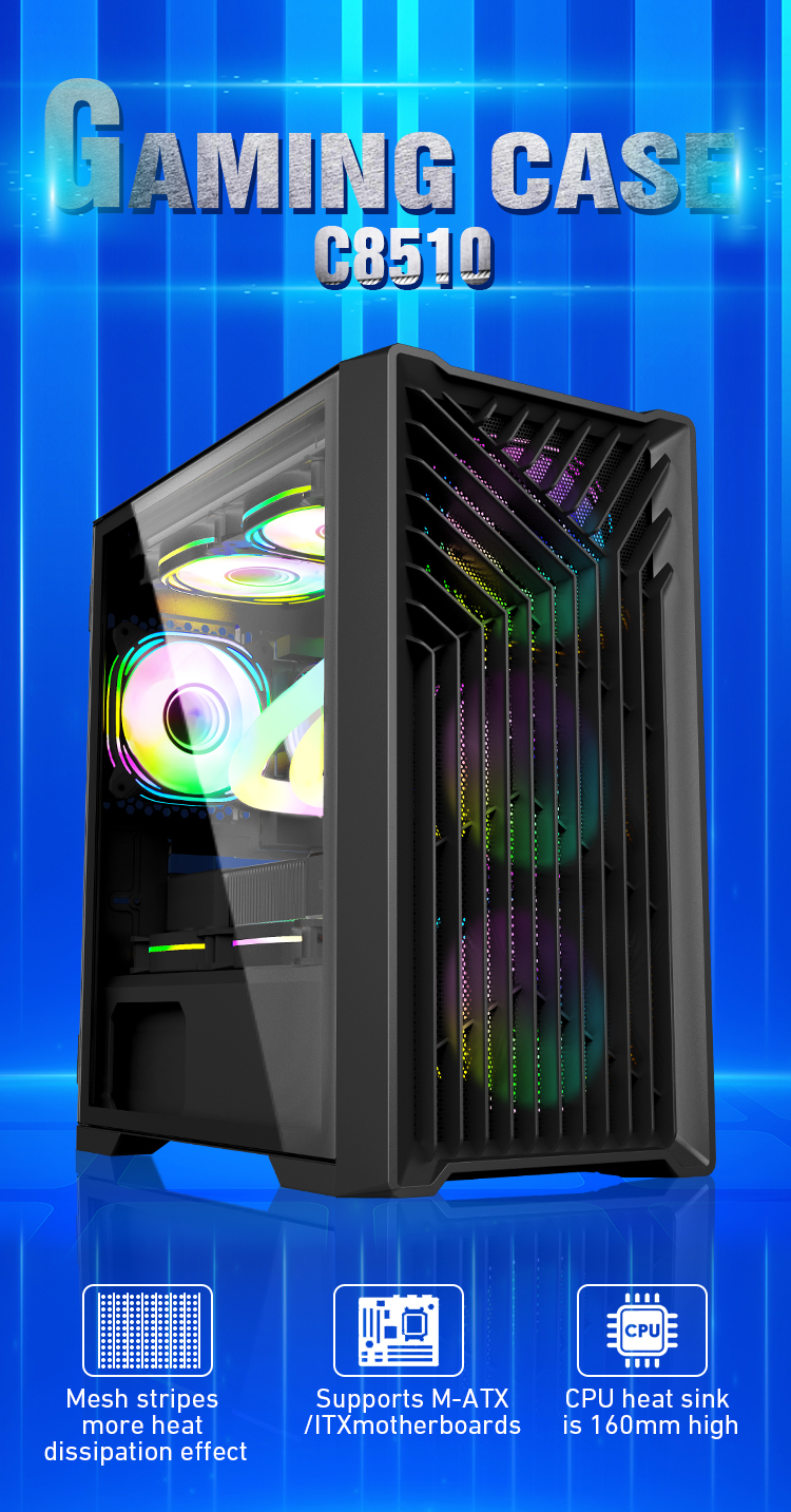 wholesale pc gamer best price desktop custom glass btx with fan desktop ...