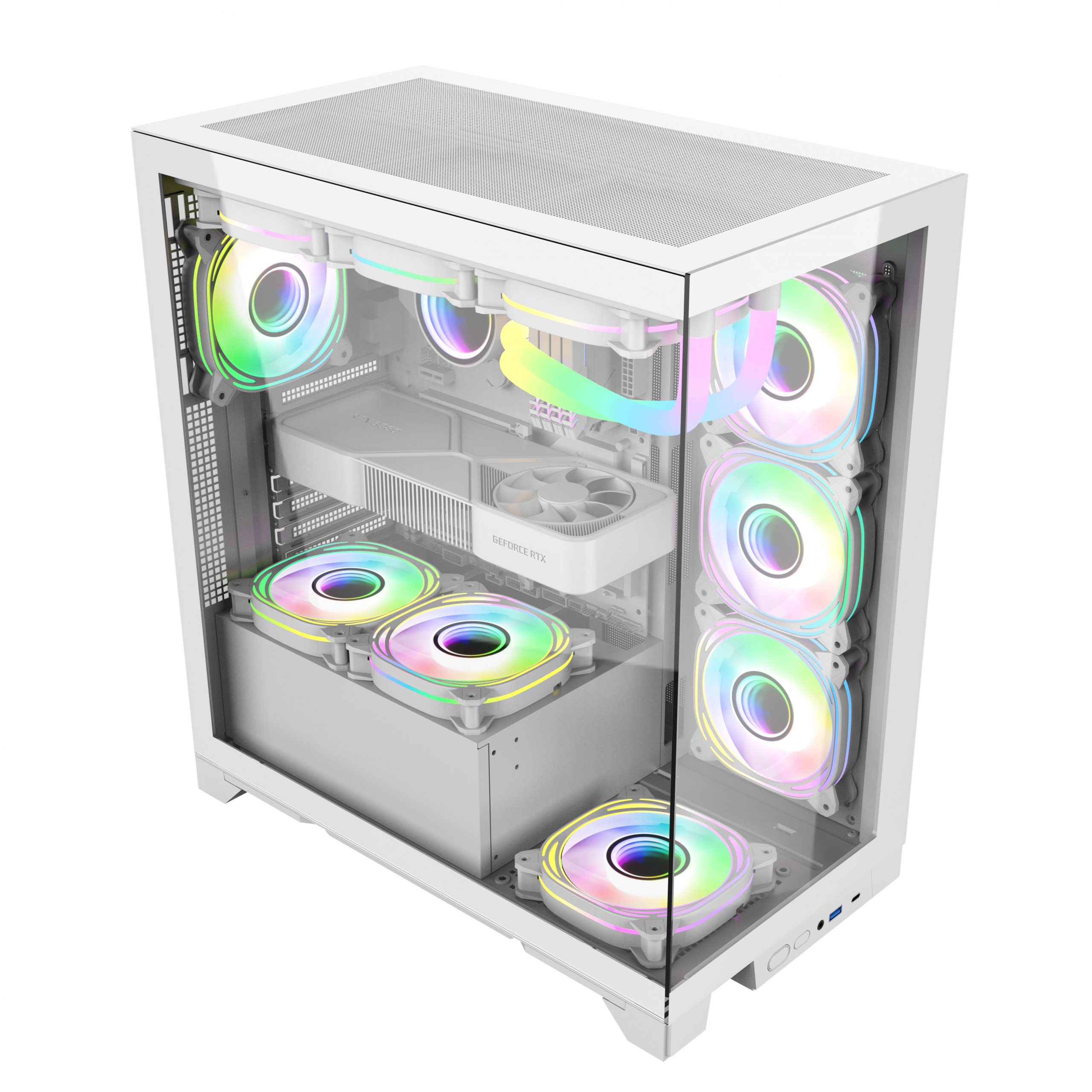 atx pc with fan colourful plexiglass horizontal cooled cpu cabinet ...
