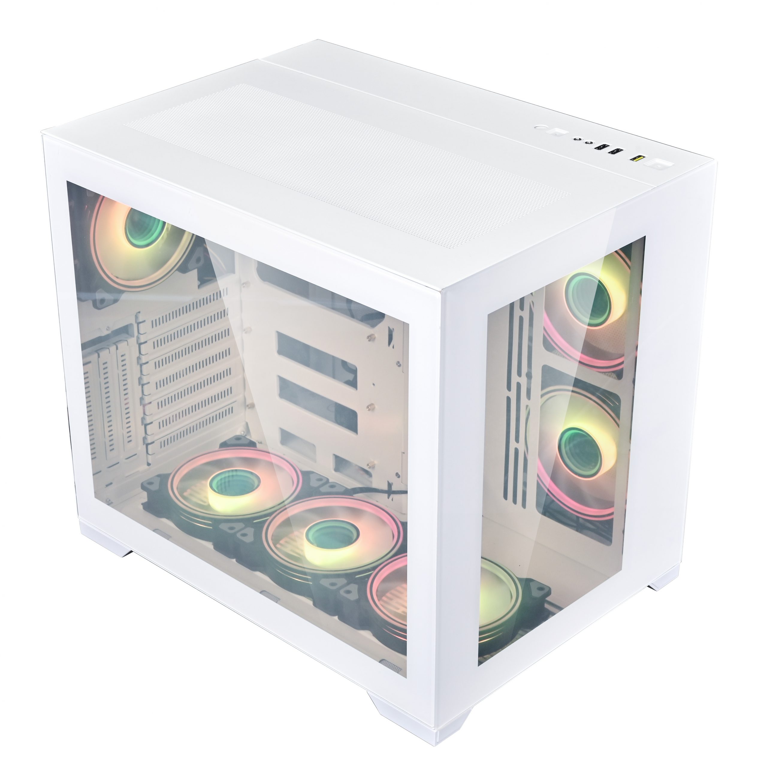 atx pc with fan colourful plexiglass horizontal cooled cpu cabinet ...