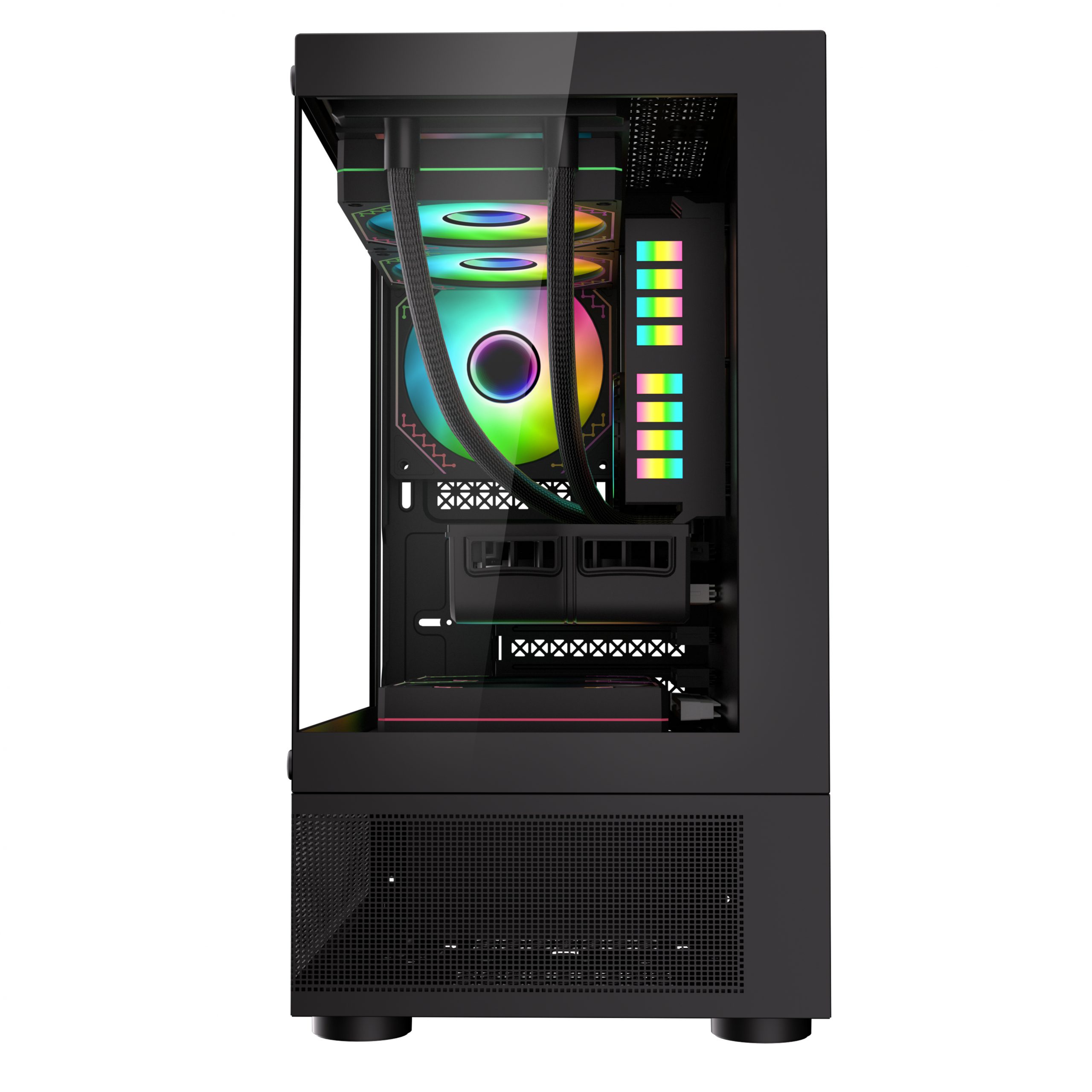 side glass white pc casing cpu cabinet atx full towers tempered glass ...