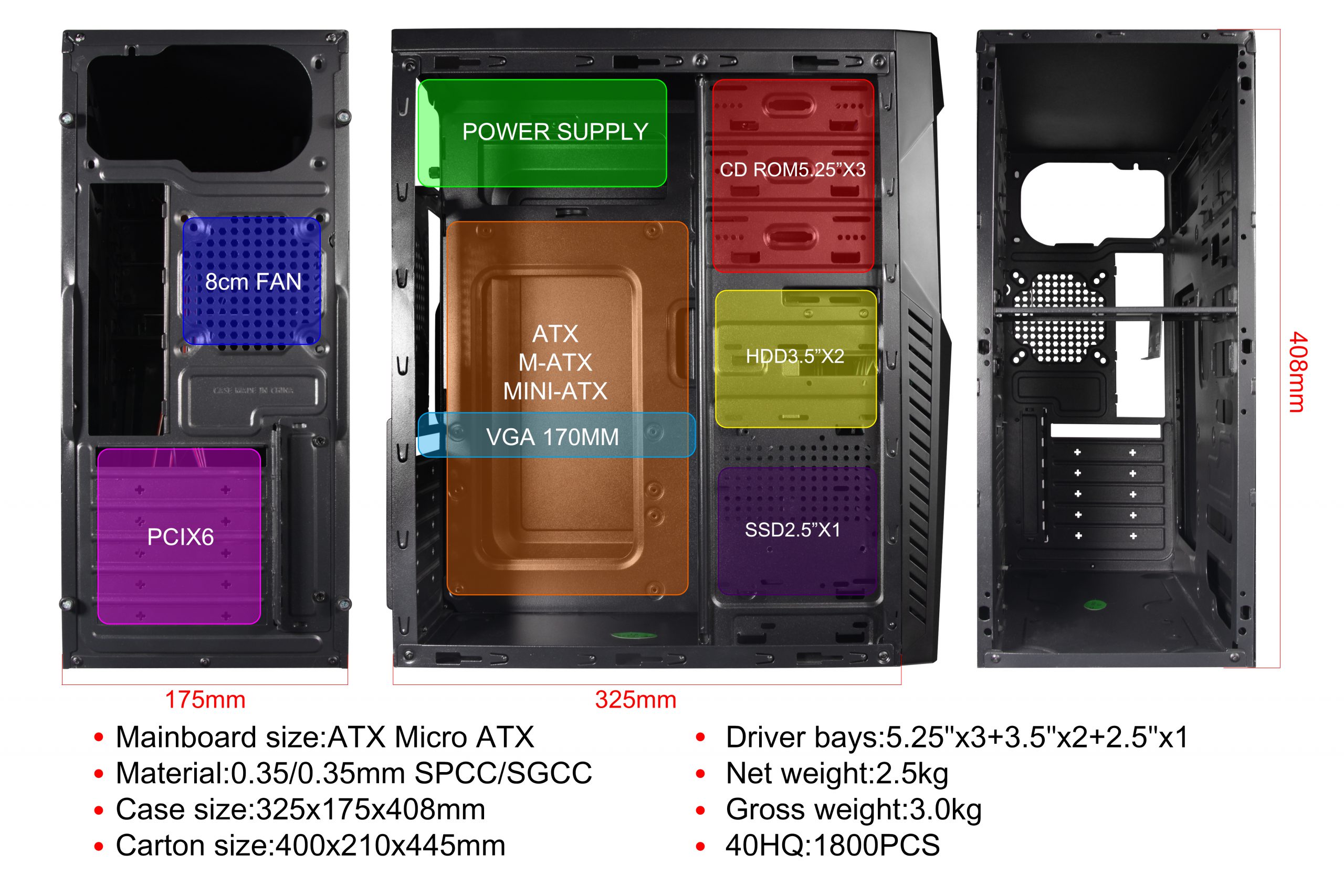 casing factory direct cheap vertical box office cpu cabinet pc gamer ...