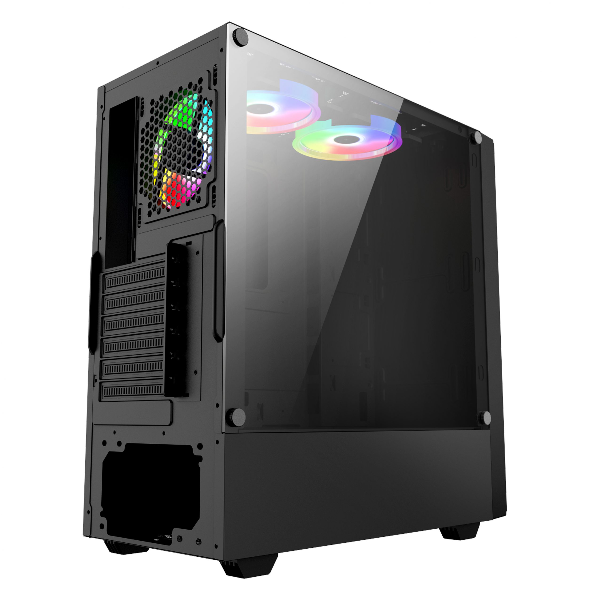 Tempered Glass Side Panels RGB Gabinete Gamer Computer Case With LED ...