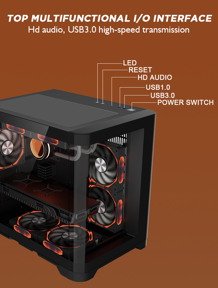 atx pc oem all in one custom with lcd temperature display dustproof ...