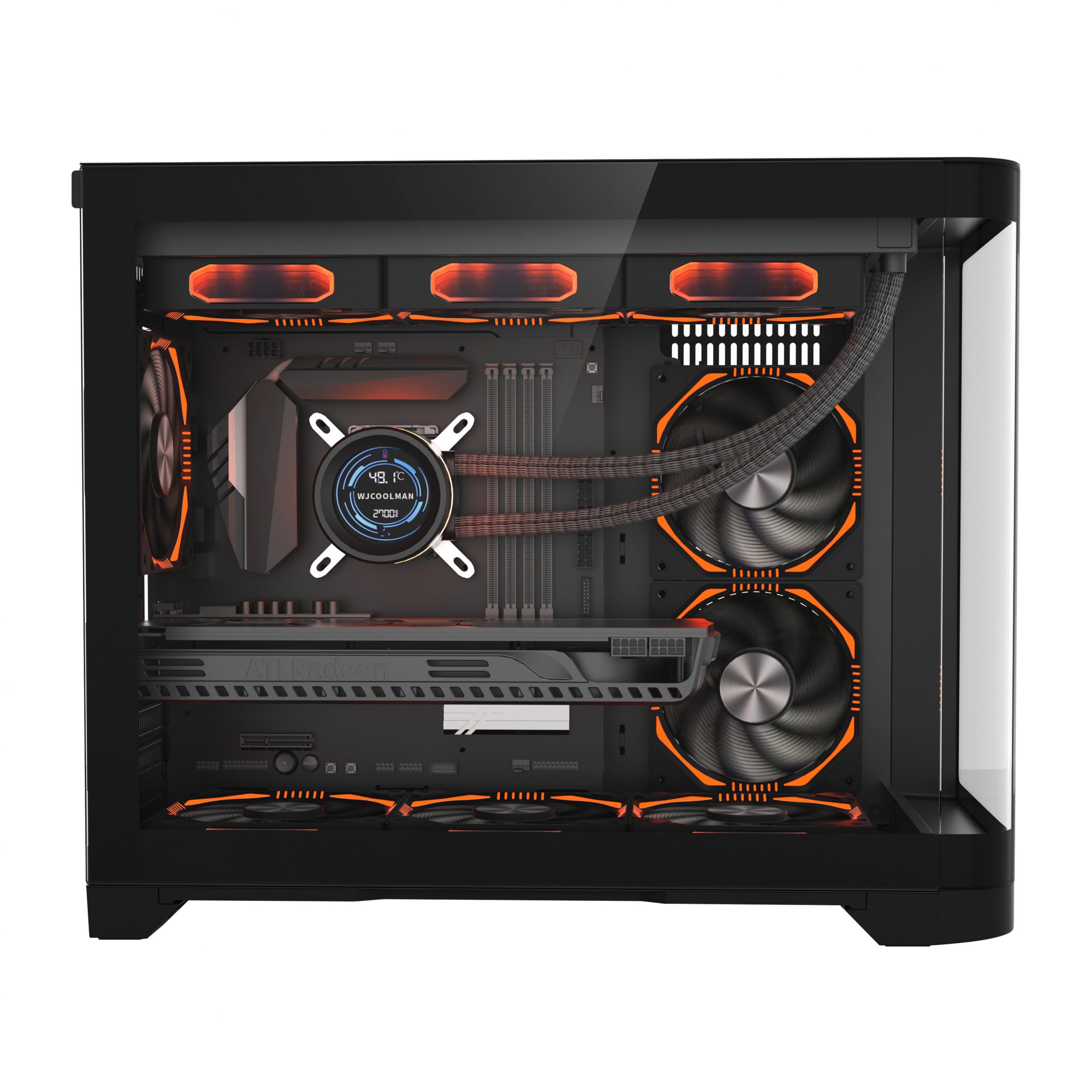 anime custom diy acrylic panel with lcd fan temperature display ...