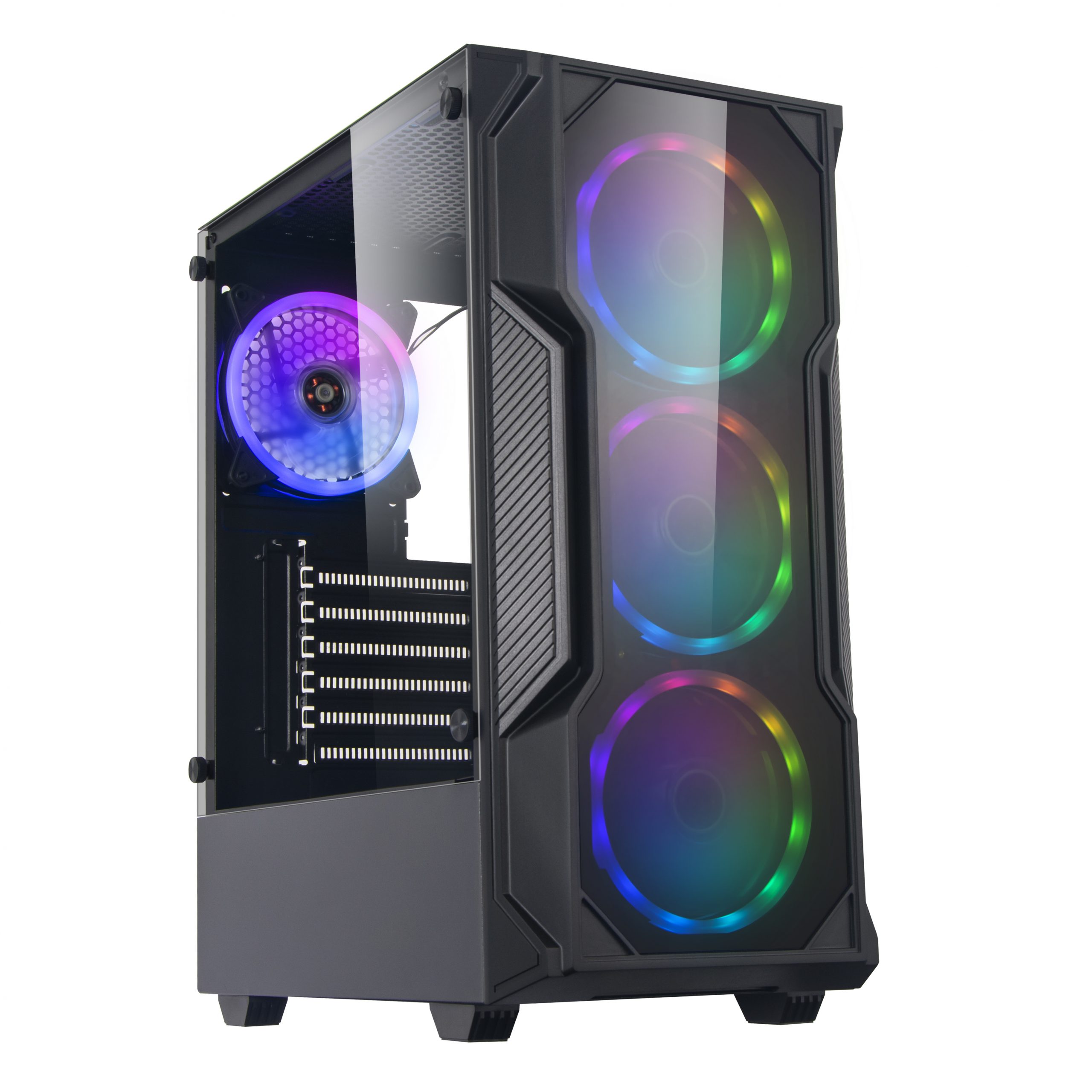 Full tower desktop Panoramic tempered glass pc casing cpu cabinet atx ...