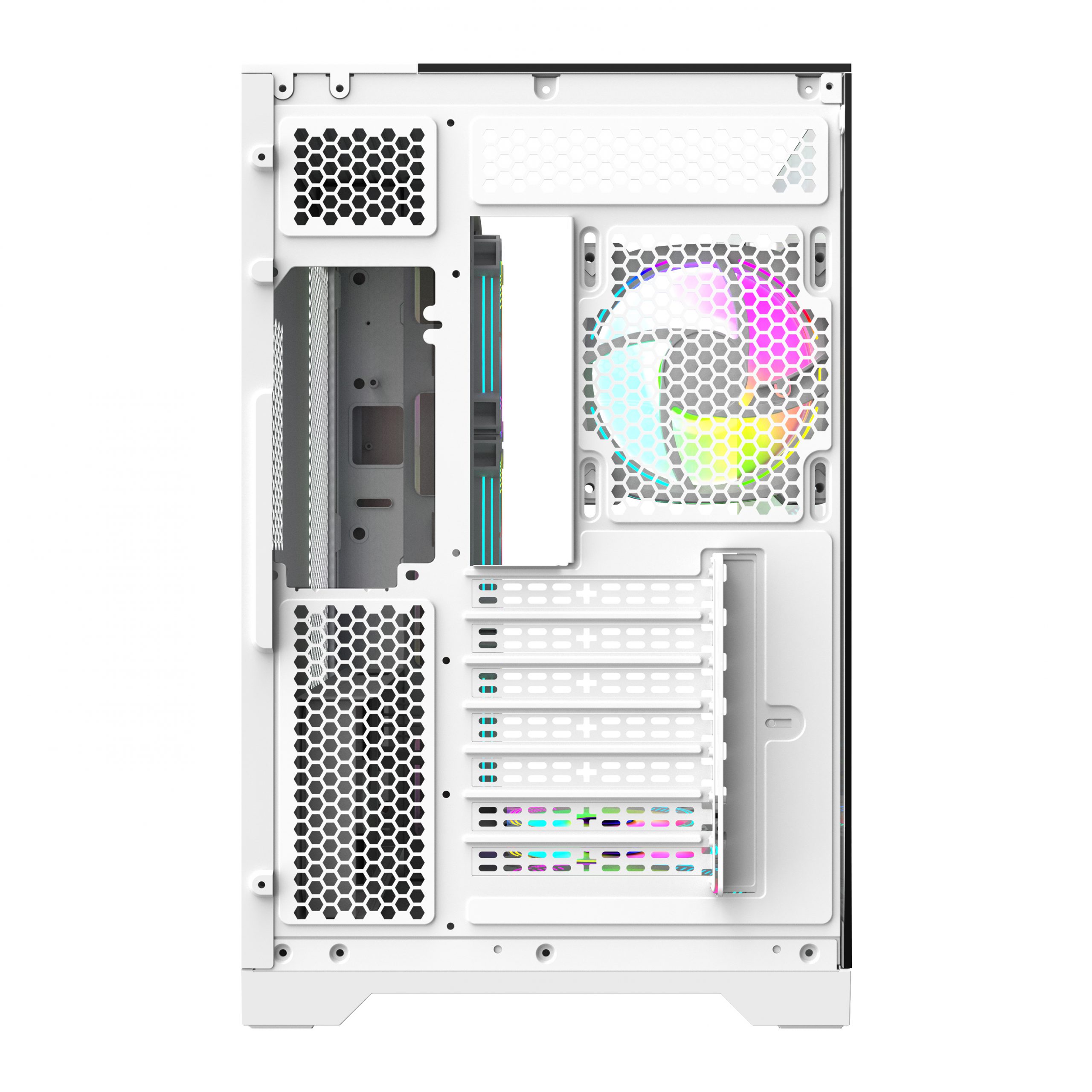 deluxe full towers desktop Panoramic tempered glass white pc casing cpu ...