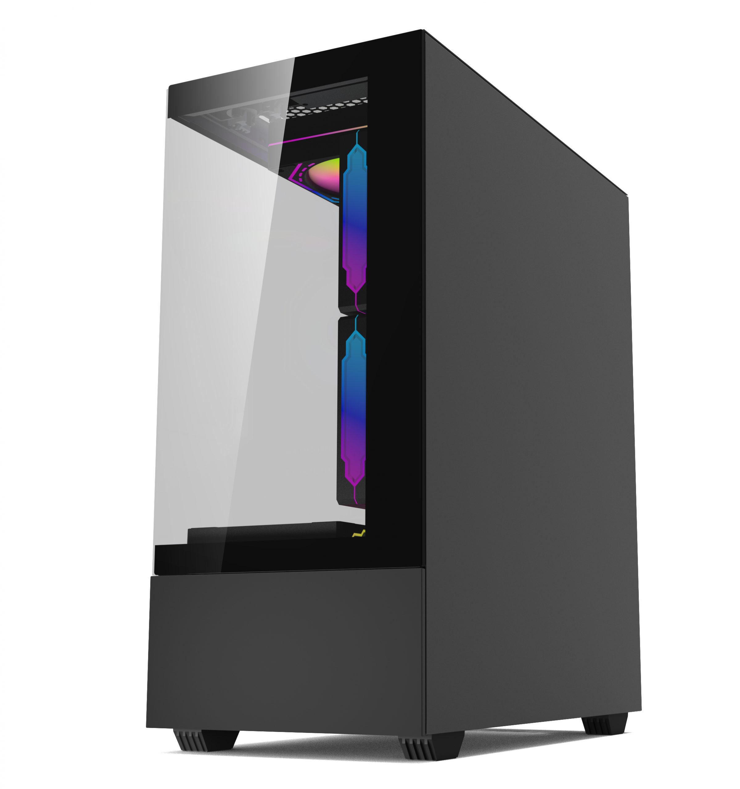 deluxe full towers desktop Panoramic tempered glass white pc casing cpu ...